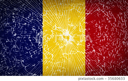 Flags Romania with broken glass texture. Vector - Stock Illustration ...