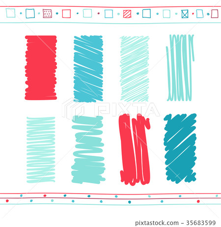 Vector set of scribble elements - Stock Illustration [35683599] - PIXTA