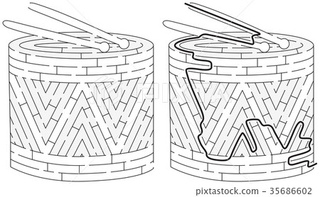 Easy drum maze - Stock Illustration [35686602] - PIXTA