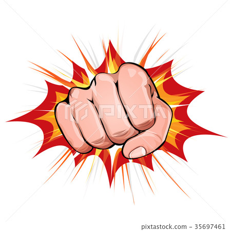 Power Fist On Blasting Background - Stock Illustration [35697461] - PIXTA