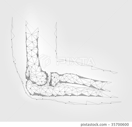 Man human elbow joint. Low poly geomentic future - Stock Illustration ...