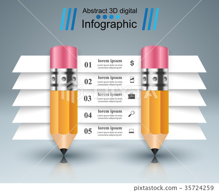 Business Infographics. Pencil icon. - Stock Illustration [35724259] - PIXTA