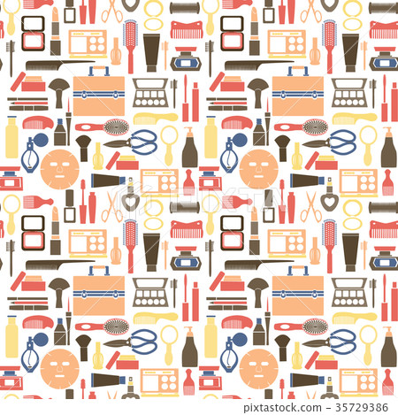 background of Makeup Cosmetic Beauty pattern - Stock Illustration ...