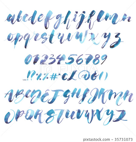 Watercolor Alphabet. Exclusive Custom Characters - Stock Illustration ...