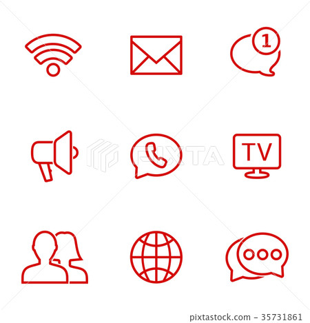Universal communication icons for web and mobile - Stock Illustration ...