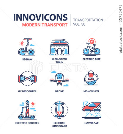 Modern transport - line design icons set - Stock Illustration [35733475 ...