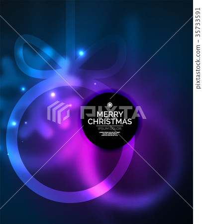 Christmas baubles, vector magic dark background - Stock Illustration ...