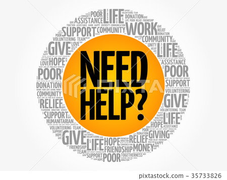 Need help? word cloud collage - Stock Illustration [35733826] - PIXTA