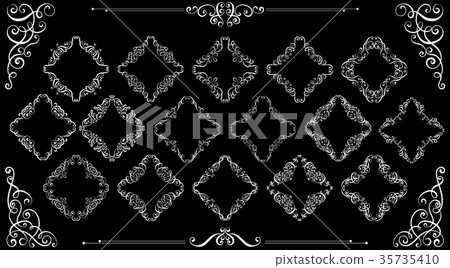 Big set of vintage styled calligraphic frames - Stock Illustration ...