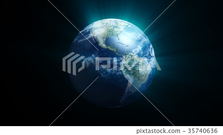 Planet earth with shine effect on black background - Stock Illustration ...