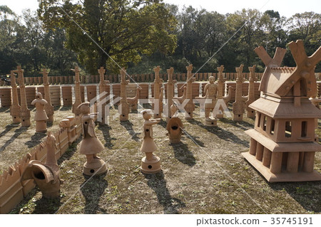 House-style Miwa An ancient tomb Haniwa ritual - Stock Photo [35745191 ...