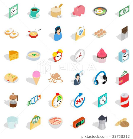 Cooking in kitchen icons set, isometric style - Stock Illustration ...