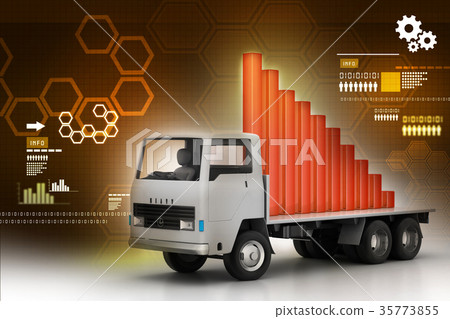 Transportation of business graph in truck - Stock Illustration ...