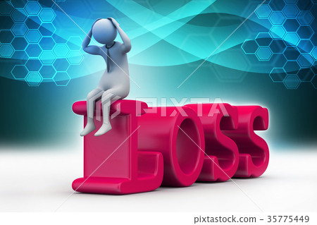 Business man in loss-插圖素材 [35775449] - PIXTA圖庫