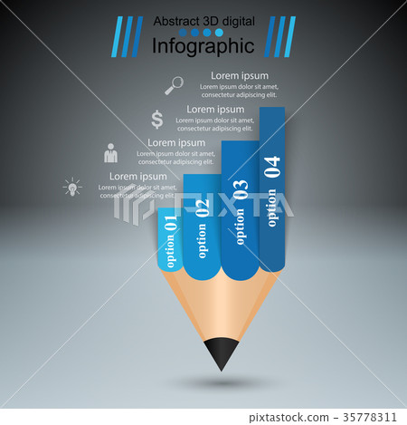 Business Infographics. Pencil icon. - Stock Illustration [35778311] - PIXTA