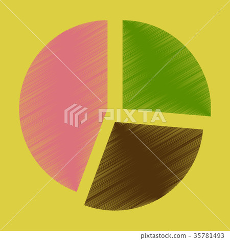 flat shading style icon Pie chart infographics - Stock Illustration ...