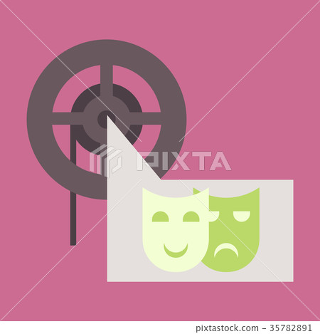 Vector illustration of flat icon film mask - Stock Illustration ...