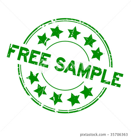 Grunge green free sample round rubber seal stamp - Stock Illustration ...