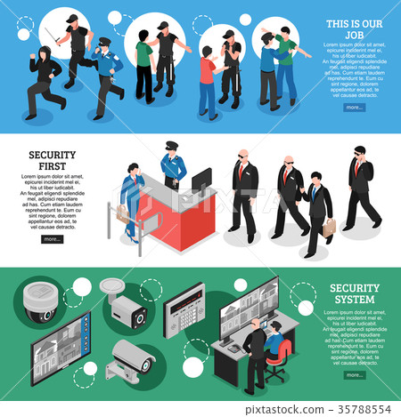 Security Isometric Banners - Stock Image - Everypixel