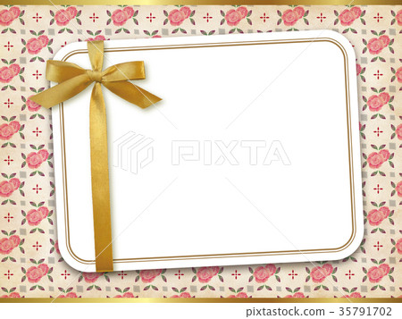 Antique style card ribbon ornament - Stock Illustration [35791702] - PIXTA