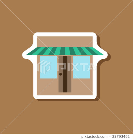 paper sticker on stylish background shop - Stock Illustration [35793461 ...