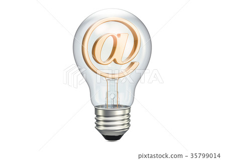 E-mail light bulb, 3D rendering - Stock Illustration [35799014] - PIXTA