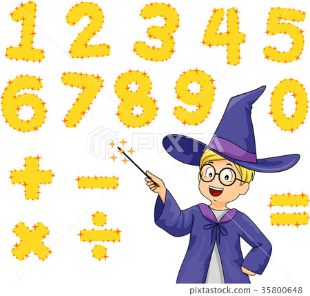 Kid Wizard Magic Numbers - Stock Illustration [35800648] - PIXTA