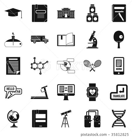Varsity icons set, simple style-插圖素材 [35812825] - PIXTA圖庫