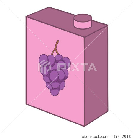 Grape juice drink carton box icon, cartoon style - Stock Illustration ...