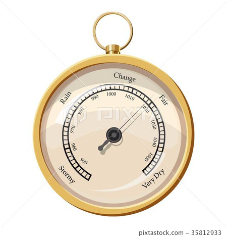 Metal framed hygrometer icon, cartoon style - Stock Illustration ...