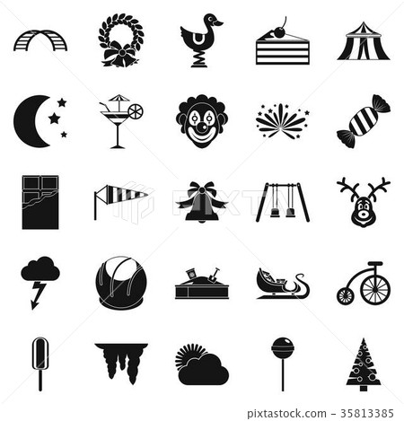 Courtyard icons set, simple style - Stock Illustration [35813385] - PIXTA