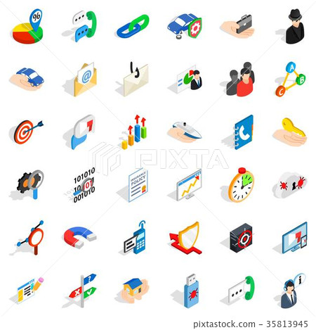 Management icons set, isometric style - Stock Illustration [35813945 ...