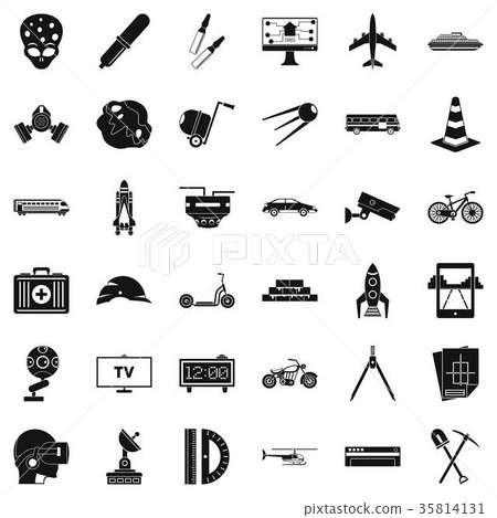 Strategy development icons set, simple style - Stock Illustration ...