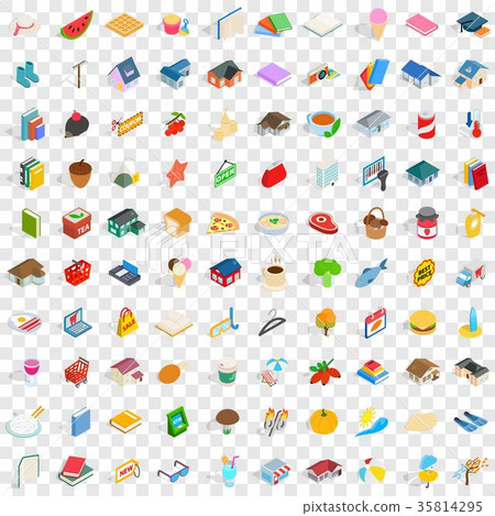100 family icons set, isometric 3d style - Stock Illustration [35814295 ...