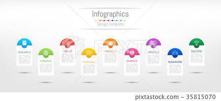 Infographic design elements with 9 options. - Stock Illustration ...