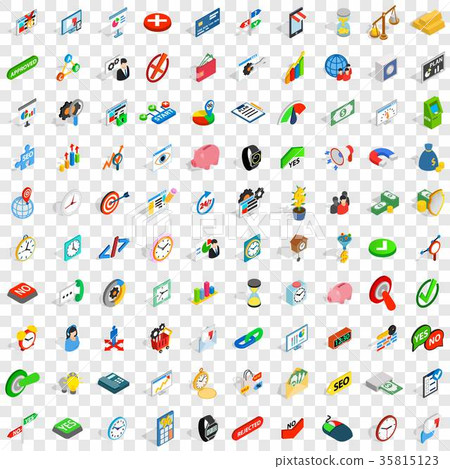 100 swap icons set, isometric 3d style - Stock Illustration [35815123 ...