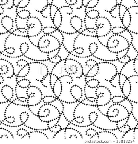 Curly Seamless Pattern - Stock Illustration [35818254] - PIXTA