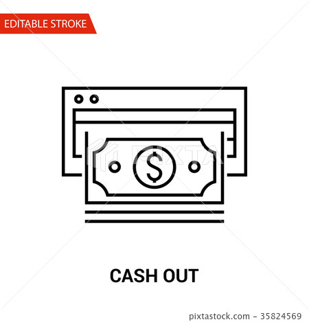 Cash Out Icon. Thin Line Vector Illustration - Stock Illustration ...