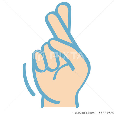 Hand Signs_Finger Letters_Good luck - Stock Illustration [35824620] - PIXTA