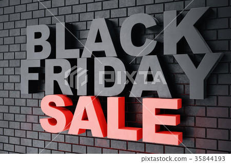 3D Rendering Black Friday, sale message for shop - Stock Illustration ...