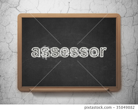 Insurance concept: Assessor on chalkboard - Stock Illustration ...
