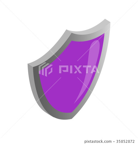 Violet security shield icon, isometric 3d style - Stock Illustration ...