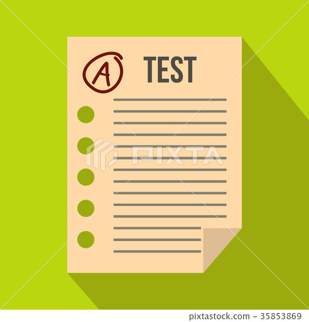 Test paper icon, flat style - Stock Illustration [35853869] - PIXTA