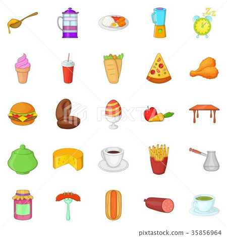 Meal icons set, cartoon style - Stock Illustration [35856964] - PIXTA