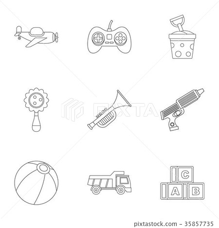 Toy icon set, outline style - Stock Illustration [35857735] - PIXTA
