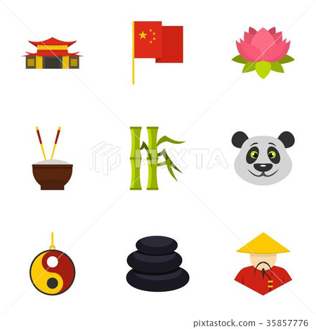 China republic icon set, flat style - Stock Illustration [35857776] - PIXTA