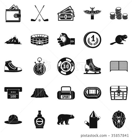 Hockey referee icons set, simple style - Stock Illustration [35857841 ...