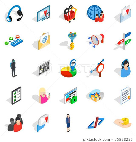 Human being icons set, isometric style - Stock Illustration [35858255 ...