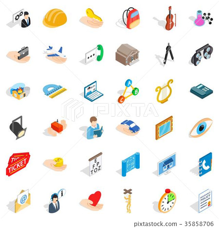 Good work icons set, isometric style - Stock Illustration [35858706 ...