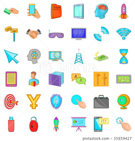 Web designer icons set, cartoon style - Stock Illustration [35859427 ...